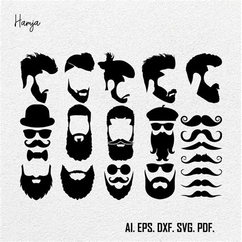 Beard Svg Beard Bundle Svg Beard Silhouette Beard Clipart Digital