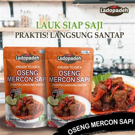 Jual Oseng Mercon Iga 200gr [full Daging Iga Sapi] Ladopadeh Shopee
