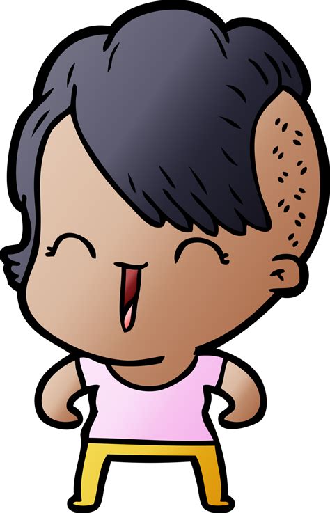 Cartoon Happy Hipster Girl 42326331 Png