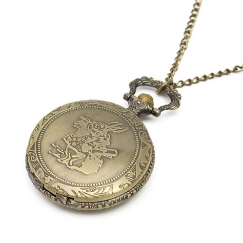 Zanzea Conejo Del Bronce De Cuarzo Reloj De Bolsillo Colgante De Col