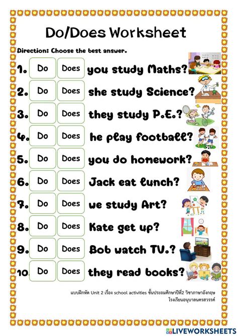 Do Does Worksheet Online Exercise For Live Worksheets
