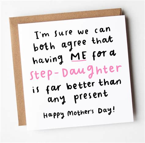 Having Me For A Step Daughter Mothers Day Card By Arrow T Co