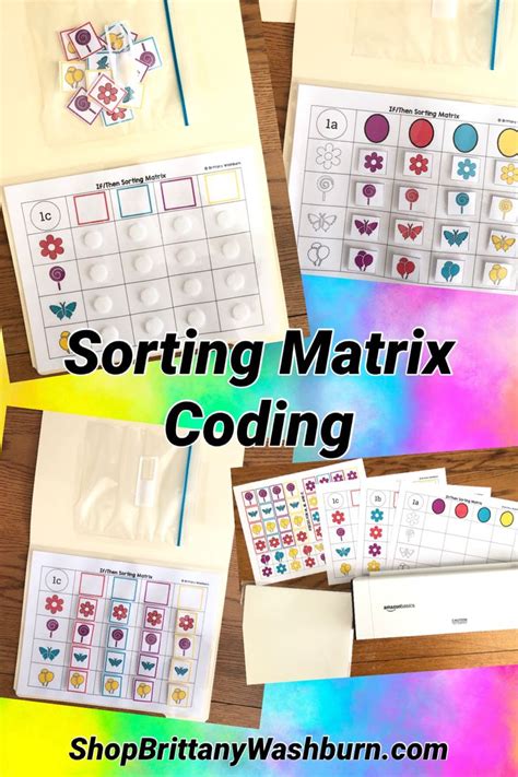 sorting matrix coding 4 seasons conditionals printable activities