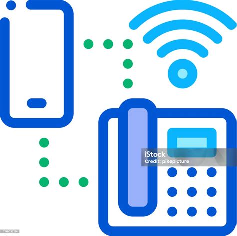 스마트폰 집전화 Wifi 연결 아이콘 벡터 일러스트 0명에 대한 스톡 벡터 아트 및 기타 이미지 0명 Voip 개념