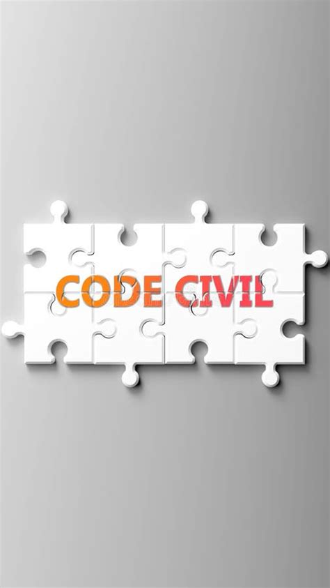 Code Civil Complex Like A Puzzle Pictured As Word Code Civil On A