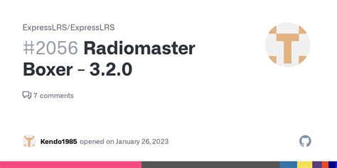 Radiomaster Boxer 320 · Issue 2056 · Expresslrsexpresslrs · Github