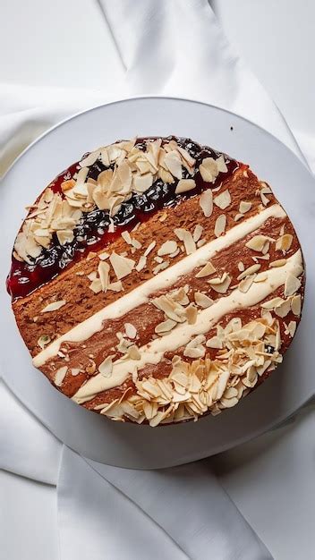 Agnes Bernauer Torte Bavarian Almond Isolated On White Background Premium Ai Generated Image