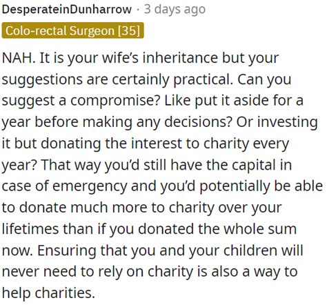 husband believes he should have say in how wife spends unexpected