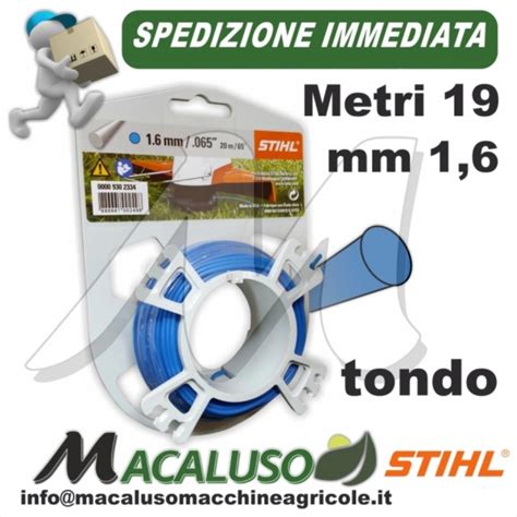 Filo Nylon Stihl Tondo Blu Mm 1 6 X 19 Mt 00009302334 Decespugliatore