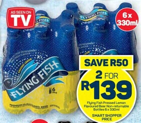 Flying Fish Pressed Lemon Flavoured Beer Non Returnable Bottles 6 X