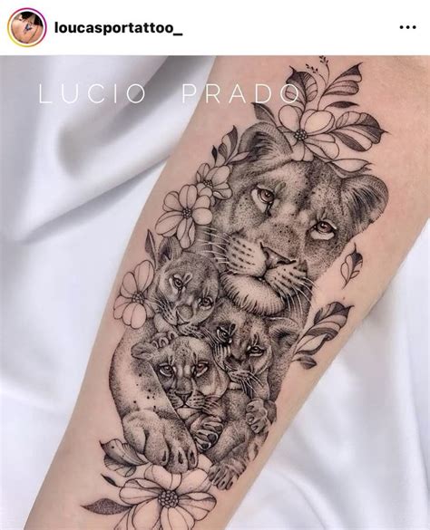 Lions With Cubs Tattoo