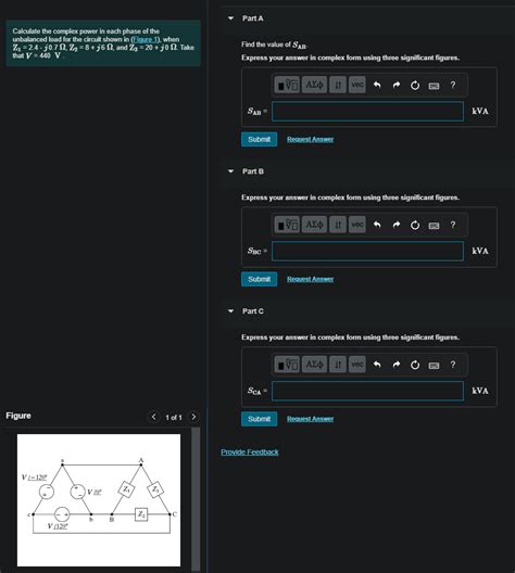 Solved Calculate The Complex Power In Each Phase Of The Chegg Com