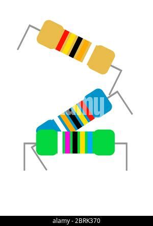 3d Vector Design Of Resistor Color Code Chart Table Stock Vector Image