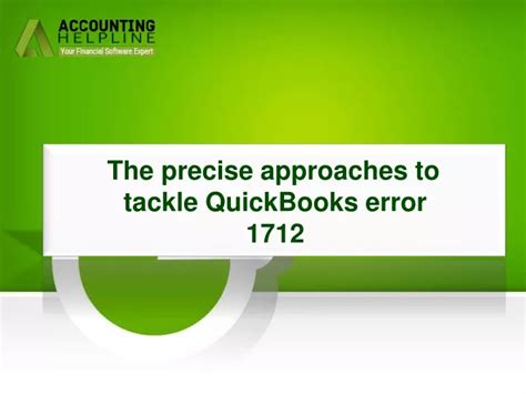 Ppt Effective Methods To Troubleshoot Quickbooks Error 1712