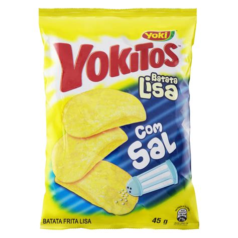 Salgadinho Batata Yokitos 45g Ondulada Lisa Natural Paulistão Atacadista