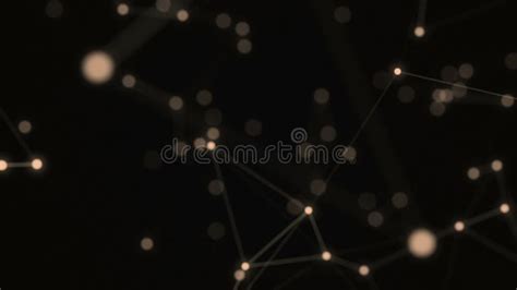 Abstract Beautiful Geometric Background With Moving Lines Dots And