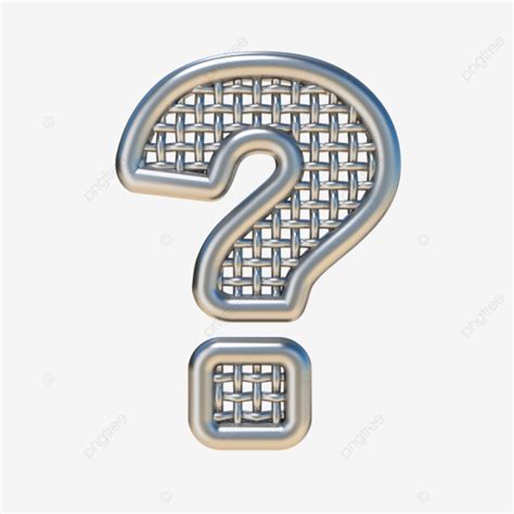 3d Question Mark Font With Outlined Metal Tube Alphabet Question