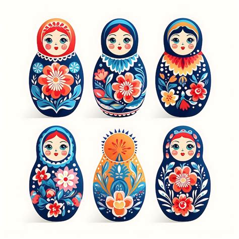 Premium Photo Colorful Russian Matryoshka Nesting Dolls Vibrant