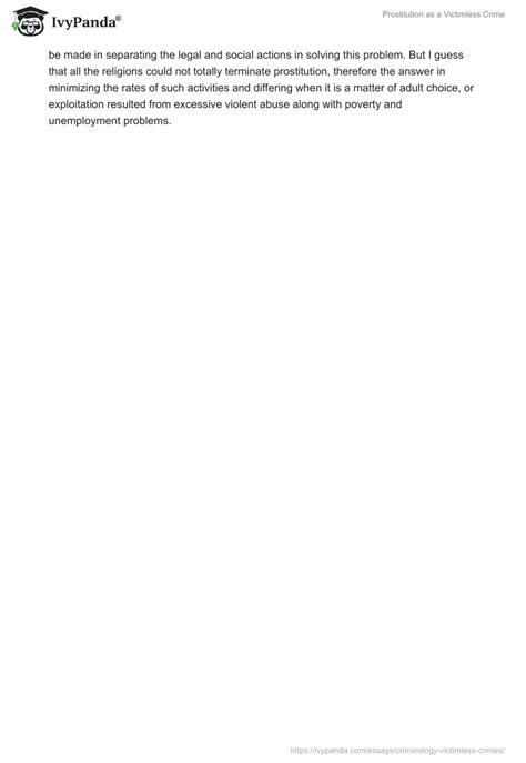 Prostitution As A Victimless Crime 813 Words Essay Example