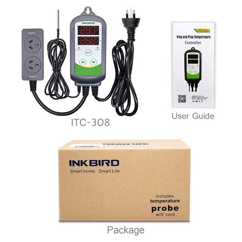 Inkbird Digital Temperature Controller Dual Stage Thermostat Itc 308