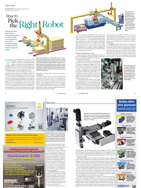 Cartesian Six Axis And Scara Robots Pdf Pdf Robot Robotics