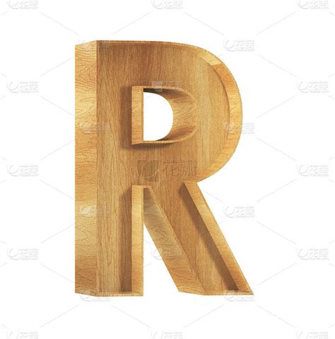 字体木材r 3d渲染插图