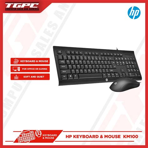 Hp Keyboard And Mouse Combo Km100 Shopee Philippines