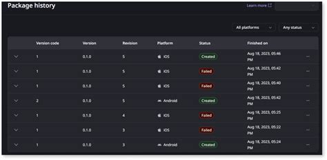 create mobile app package odc documentation
