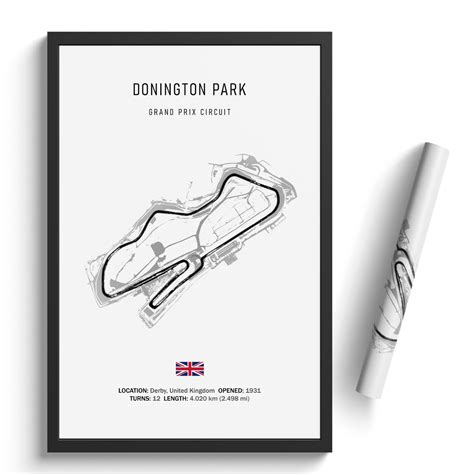 Donington Park Racetrack Print Illustrated Tracks