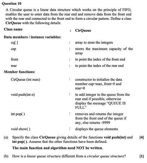 Isc Class Xii Computer Science 2020 Boards Question 10 Solution