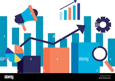 Statistics Chart Speaker Search Engine Optimization Vector Illustration