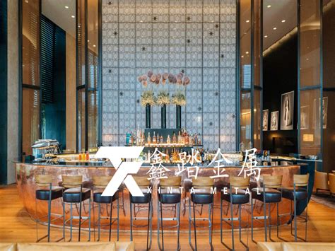纯手工锻打宝格丽酒店吧台 纯铜曲面吧台图片大展示异形金属制品雕塑 站酷zcool