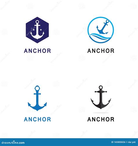 Conjunto De Vectores De Plantillas De Logotipos De Iconos De Anclaje Ilustración del Vector
