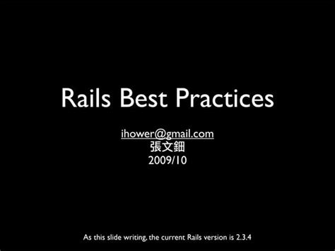 Rails Best Practices Ppt