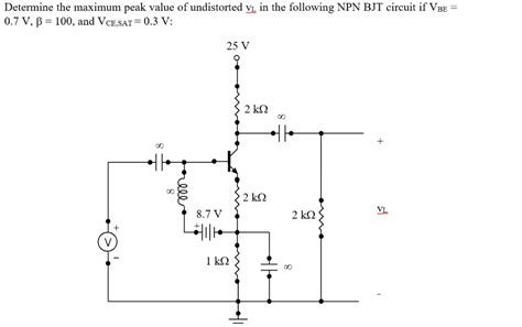 Solved Determine The Maximum Peak Value Of Undistorted V In Chegg