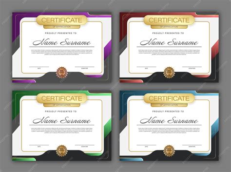 Premium Vector Certificate A Set Of Mockups Of The Certificate Of Recognition Of Education