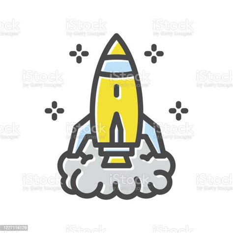 ロケットは白い背景に分離された細い線のアイコンロゴを取り除きますスタートアップ アイコンのベクターアート素材や画像を多数ご用意