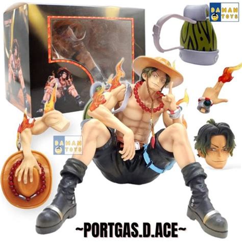 Jual One Piece Action Figure Pop Portgas D Ace Sitting Pose On Fire Arabast Sitting Fire