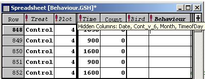 Hide Show Columns In A Spreadsheet Genstat Knowledge Base