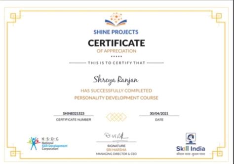 Shreya Ranjan On Linkedin Developed My Personality Under The Guidance