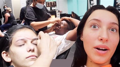 FIRST TIME Getting Eyebrow Threading YouTube