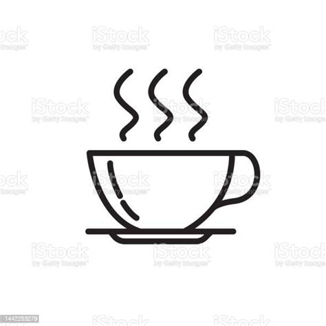 コーヒーカップフラットスタイルの線のベクター画像アイコン お茶の時間のベクターアート素材や画像を多数ご用意 お茶の時間 アイコン