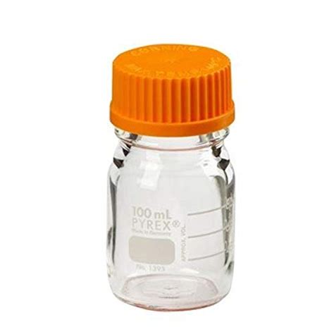 Corning 1395 100 Pyrex Round Media Storage Bottle With GL45 Screw Cap