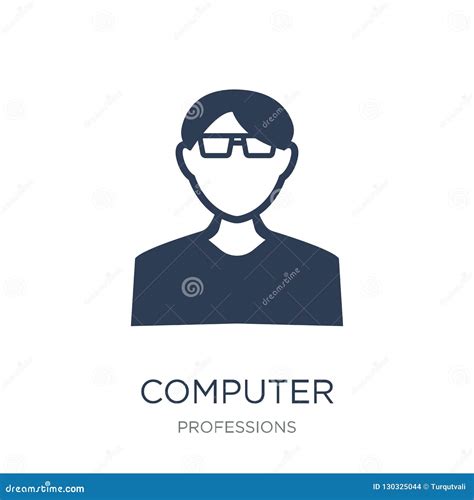 Computer Systems Analyst Icon Trendy Flat Vector Computer Systems