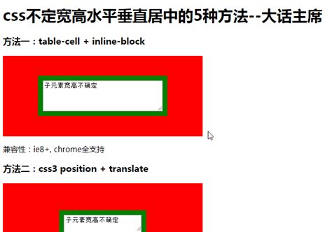 与时俱进，css不定宽高水平垂直居中的5种方法 css未知宽高水平垂直居中的几种方法 csdn博客