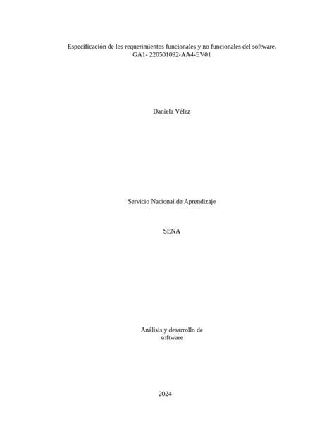 Especificación De Los Requerimientos Funcionales Y No Funcionales Del Software Ga1 220501092