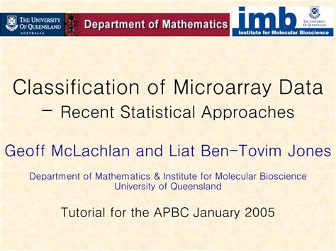 Ppt Classification Of Microarray Data Recent Statistical Approaches Powerpoint Presentation