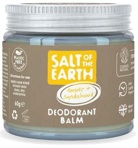Salt Of The Earth Amber And Sandalwood Natural Deodorant Balm Plastic