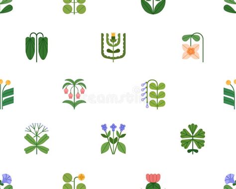 Seamless Floral Pattern Flower Branches Botanical Background Stock Illustration Illustration