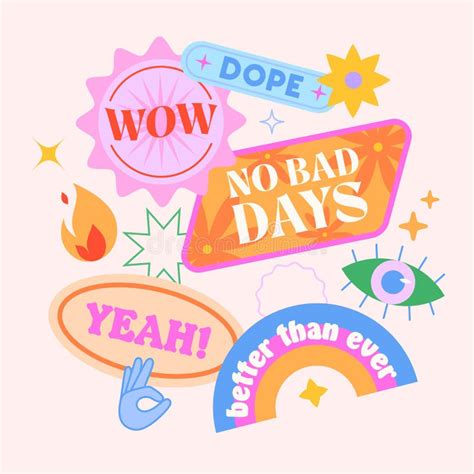 Vectorset Leuke Grappige Plakjes En Stickers In 90s Stylemodern